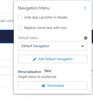 Salesforce experience turn on App Launcher in Navigation Bar